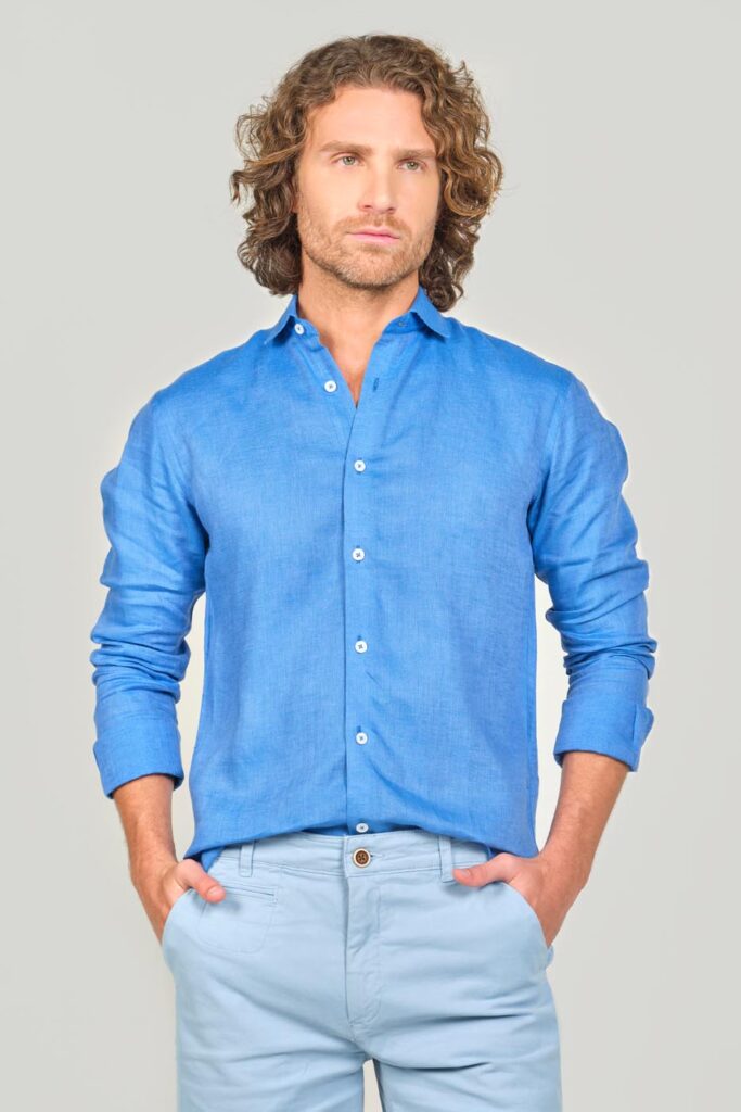 Camisa Classic Lino Azul Rey | Rafael Cure